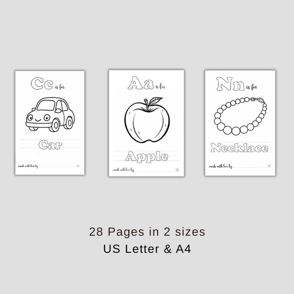 Baby’s First ABC Coloring Pages | Printable Alphabet Book & Baby Showe ...