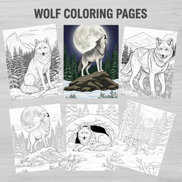 Wolf Coloring Pages – Beautiful Wild Wolf Scenes for Kids & Adults | D ...