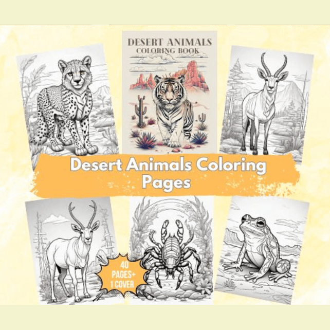 Desert Animal Coloring Pages – Instant Download – ColorWiseStudio